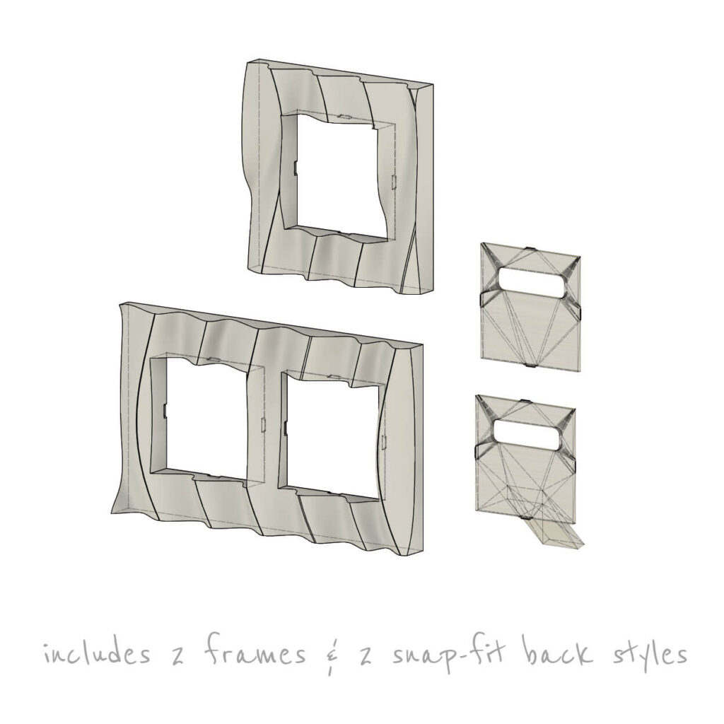 STL Files – 2 x Wavy Frames Bundle (2.5 x 2.5″ Magnets) – Miss Magnets